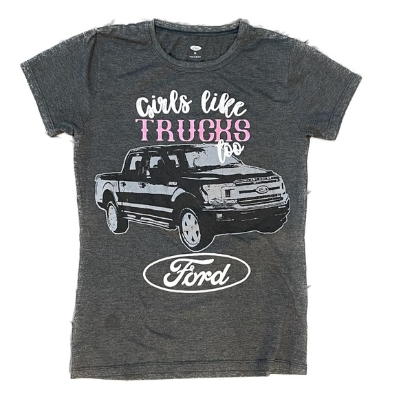 Ford | Tops | Ford Girls Like Trucks Too Graphic Tee Size Medium | Poshmark